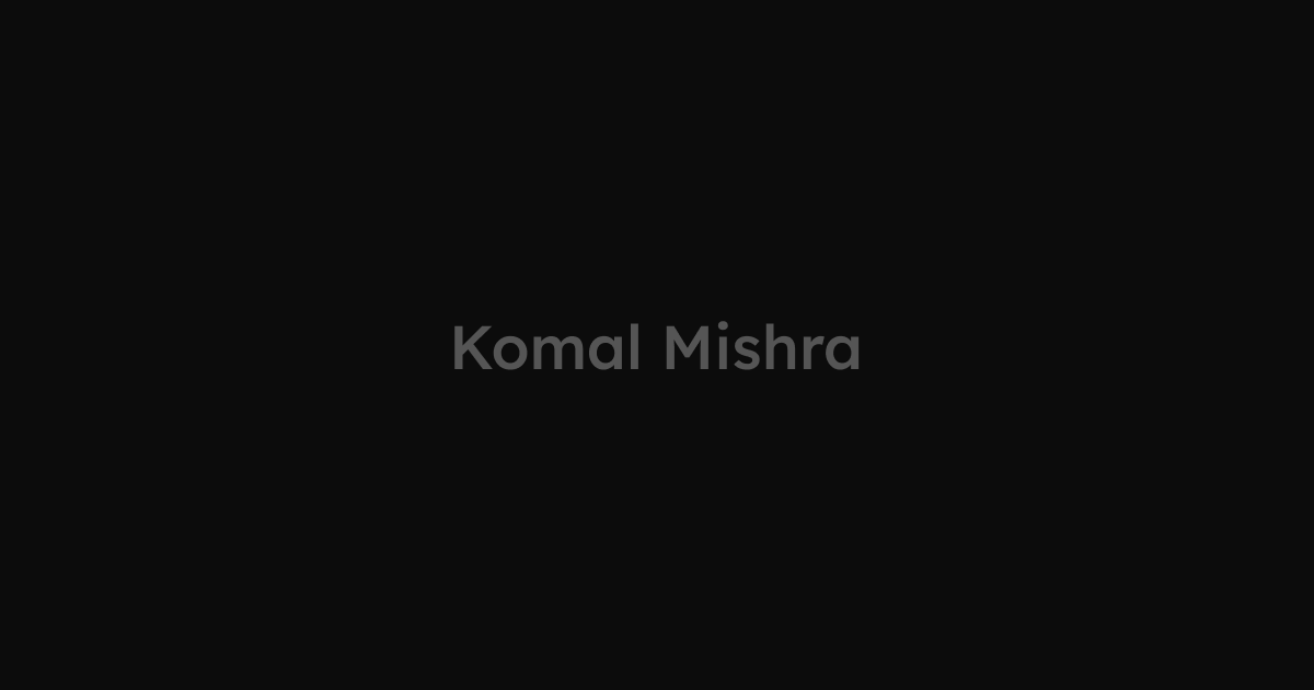 Devfolio | Komal Mishra